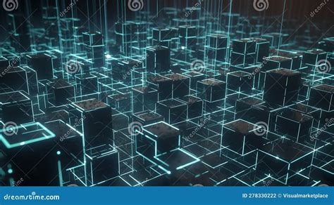 blockchain network powered by ai stock illustration illustration of