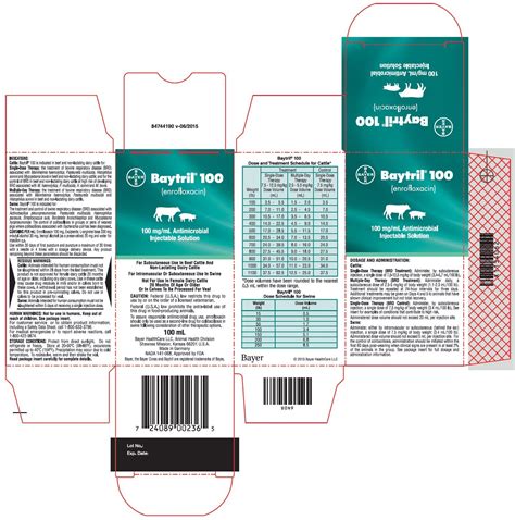 Baytril Injection Prescribing Info For Cattle And Swine