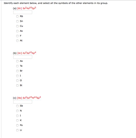 Solved Identify Each Element Below And Select All The Chegg Com