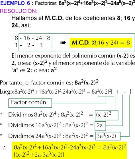 Factor ComÚn Polinomio Ejemplos Y Ejercicios Resueltos De FactorizaciÓn Pdf Lecciones De