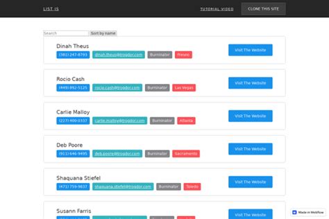 Listjs Webflow Cms Webflow Cloneable