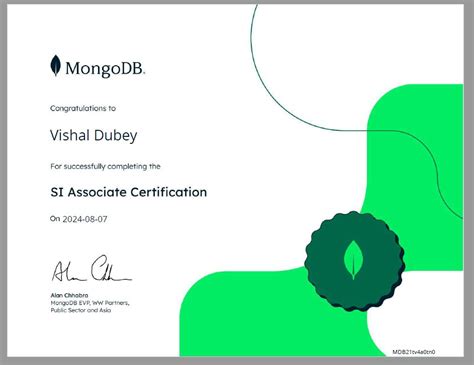 Mongodb Si Associate Certification Vishal Dubey