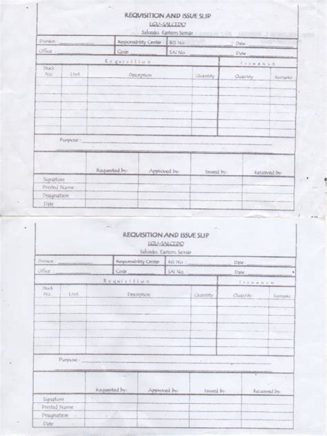 Requisition And Issue Slip Fuel Pdf