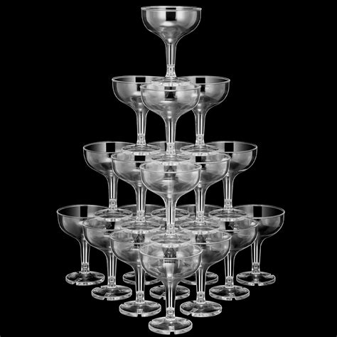 Zopeal 30 Pcs Champagne Coupe Glasses 5 Oz Plastic