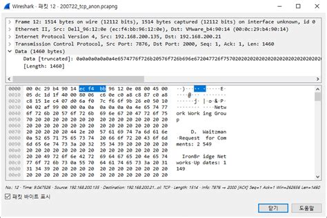 Wireshark 네트워크 패킷 분석 — 보안가오리