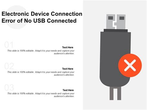 Electronic Device Connection Error Of No Usb Connected Graphics Presentation Background For