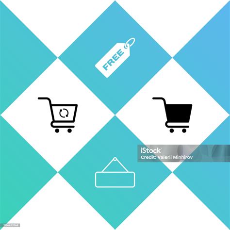 장바구니 새로 고침 간판 걸이 무료 및 쇼핑 아이콘이 있는 가격표를 설정합니다 벡터 검은색에 대한 스톡 벡터 아트 및 기타 이미지 검은색 공란 구매 Istock