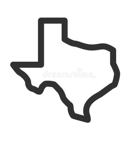 Texas Tx State Map Outline Simplified Stock Vector Illustration Of Symbol Simple 347682578