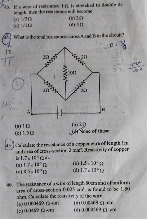 What Is The Total Resistance Across Mathrma And Mathrmb In The Circuit