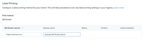 Label Printing With Bartender Benchling