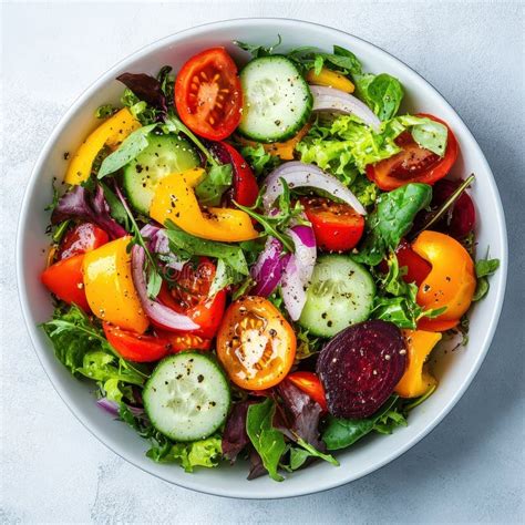 Vibrant Fresh Vegetable Salad In Bowl Healthy Eating Delicious Food