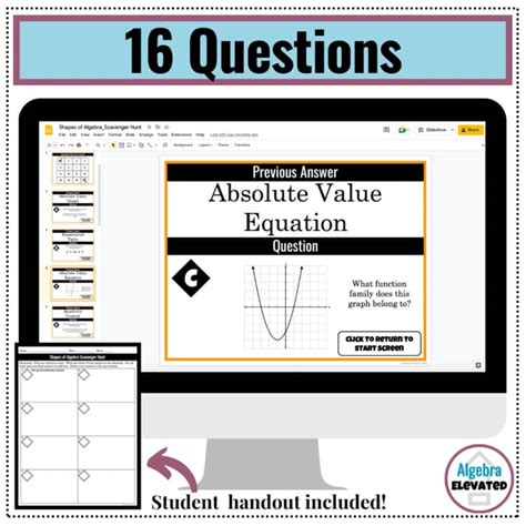 Identifying Functions Activity Linear Absolute Value Quadratic