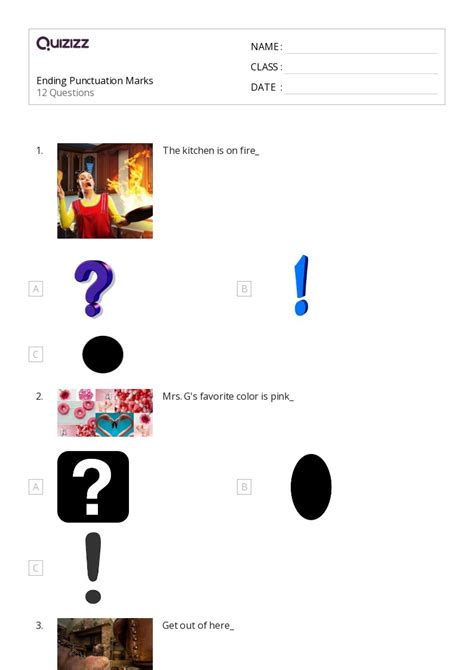 Ending Punctuation Worksheets Grade 1