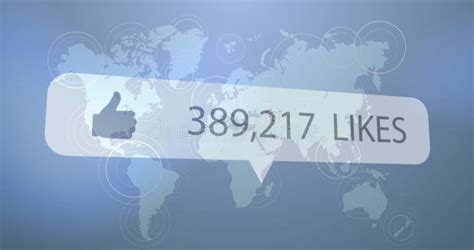 Image Of Social Media Icon And Text Over World Map Stock Illustration
