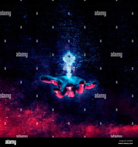 Data Security Key Concept 3d Illustration Glowing Key Formed By