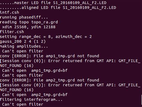 Intf Tops Csh Error Issue Gmtsar Gmtsar GitHub
