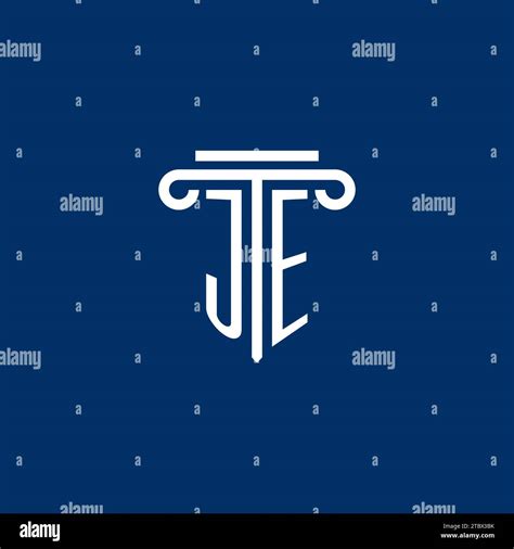 Je Initial Logo Monogram With Simple Pillar Icon Design Stock Vector Image And Art Alamy