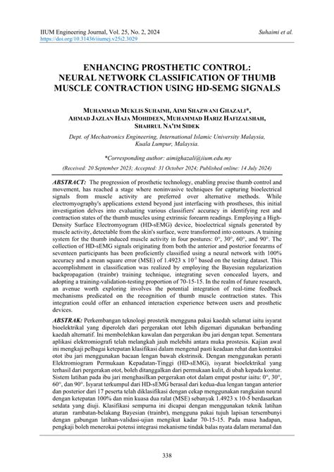 Pdf Enhancing Prosthetic Control Neural Network Classification Of