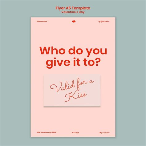 발렌타인 데이 세로 전단지 템플릿 무료 Psd 파일