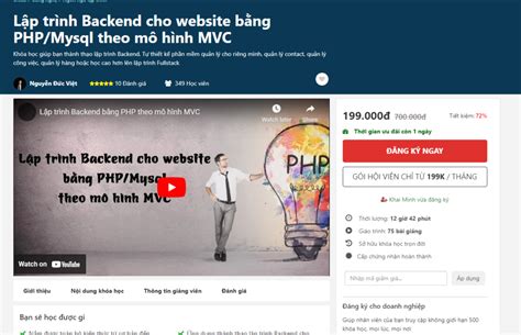 Lập Trình Backend Cho Website Bằng PHPMysql Theo Mô Hình MVC