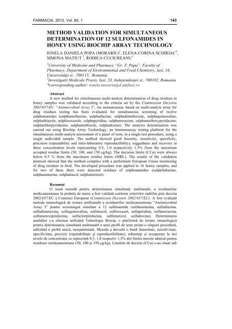 Method Validation For Simultaneous Determination Farmacia