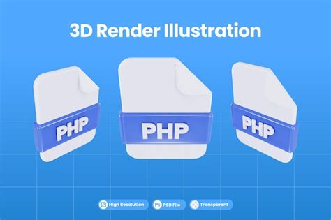 Premium PSD 3d Render Icon File Format Php