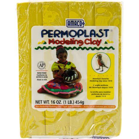 Permoplast Clay 1lb-Yellow, Pk 3, Amaco - Walmart.com