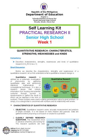 PR1 Module 4 Q3 Practical Research 1 Grade 11 PRACTICAL RESEARCH 1 QUARTER 3