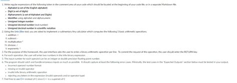 Solved 1 Write Regular Expressions Of The Following Token