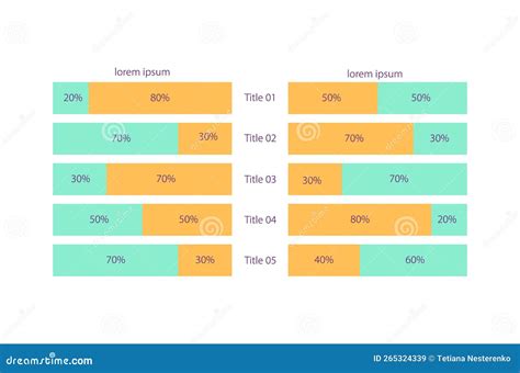 Rectangular Percentage Infographic Chart Design Template Cartoon Vector
