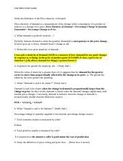 ECON MIDTERM STUDY GUIDE Docx MID TERM STUDY GUIDE Study The Definition Of The Price