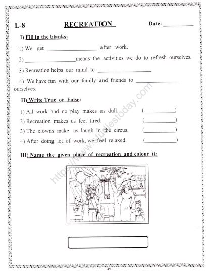 Cbse Class 2 Evs Recreation Worksheet