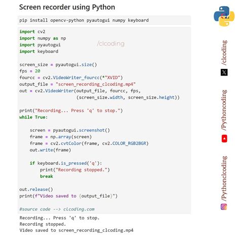Python Screen Recorder Using Python Facebook