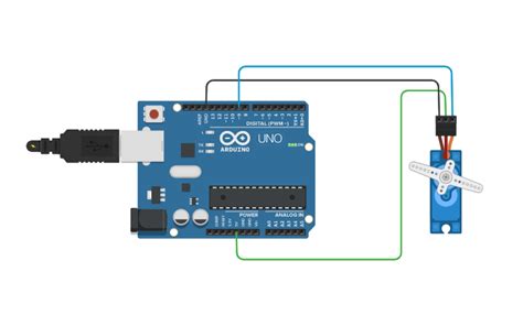 Circuit Design Servo Motor Tinkercad