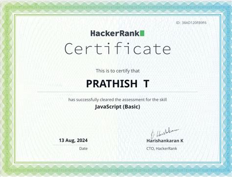 Finished Javascript Basics Course On Hackerrank Prathish T Posted On