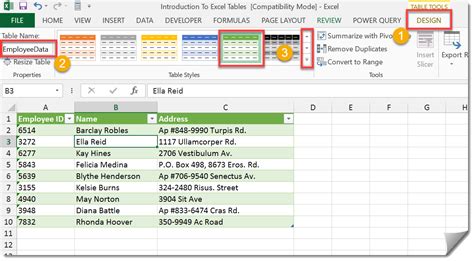 Step 002 Introduction To Excel Tables Naming And Styling Your Table How To Excel
