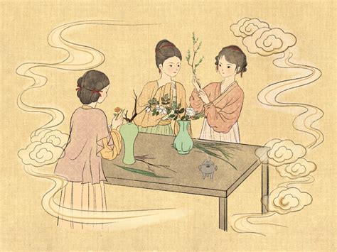 苕上十二时辰宋代湖式生活 展览插画 JANNY夜光脑子 站酷ZCOOL