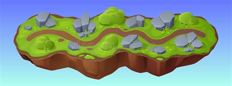 Game Ui Level Map With Floating Islands Stock Illustration Illustration Of Jungle Stone