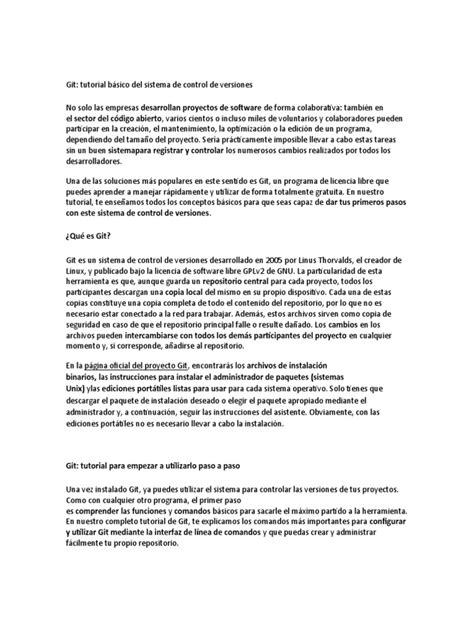Git Flow Pdf Control De Versiones Software Libre