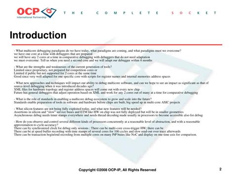 Ppt Ocp Debug Socket For Multi Core Debugging Powerpoint Presentation Id4966961
