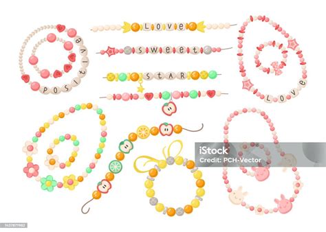 子供のベクターイラストセット用のビーズブレスレット ブレスレットのベクターアート素材や画像を多数ご用意 ブレスレット ビーズ