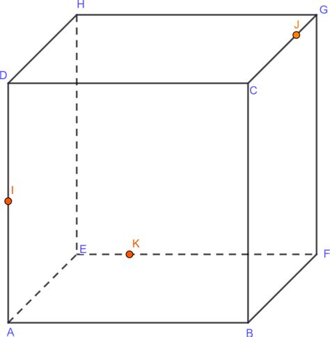 section d un cube par un plan défini par 3 points sur différentes faces