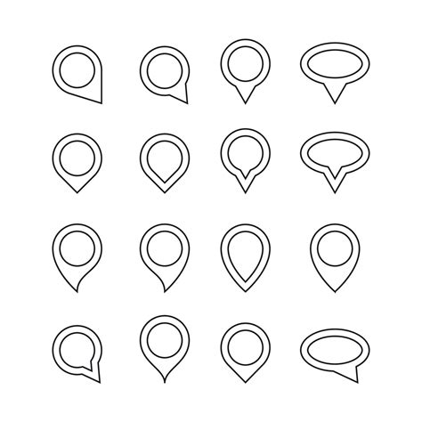 Map Pin Location Icons Line Set 17724682 Vector Art At Vecteezy