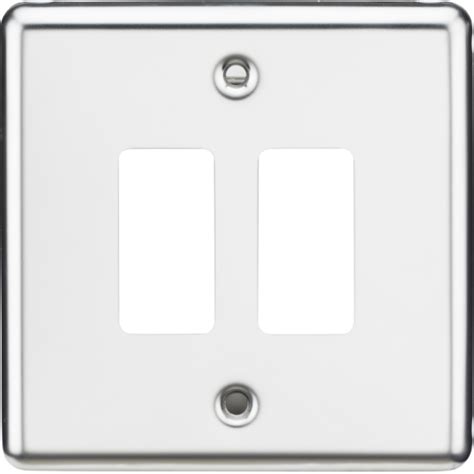 ML 2 GANG GRID PLATE POLISHED CHROME