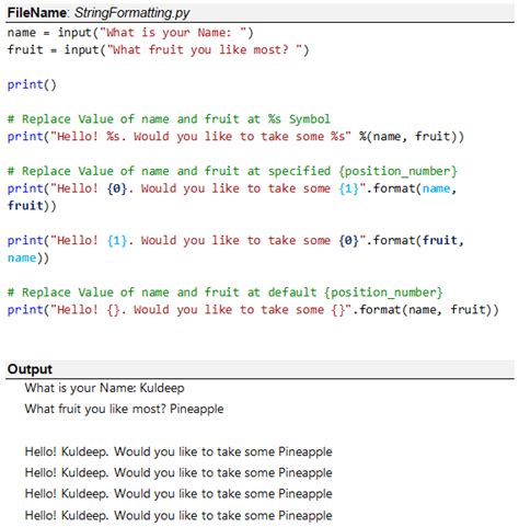 String Formatting In Python In Hindi