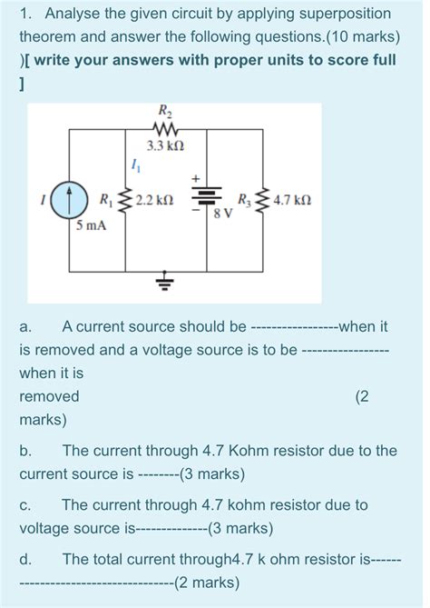 solved 1 analyse the given circuit by applying