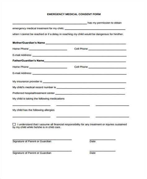 Medical Release Consent Form Template Web 43 Printable Medical Consent