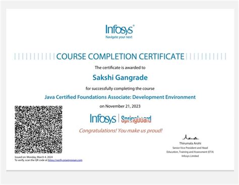 Java Certification Infosysspringboard Softwareengineering Sakshi Gangrade