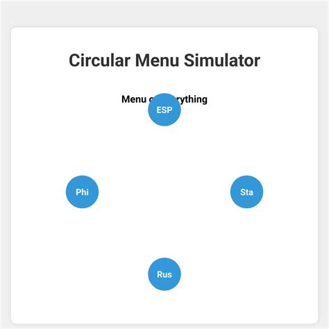 Circular Menu Simulator Websim