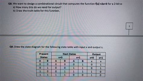 Solved Q8 We Want To Design A Combinational Circuit That